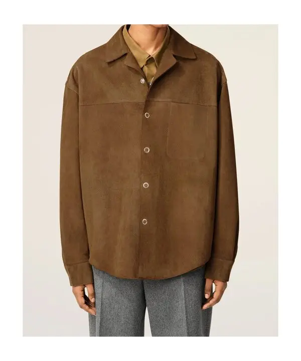 Ami Embossed De Cour Shirt Jacket - Hazelnut Color