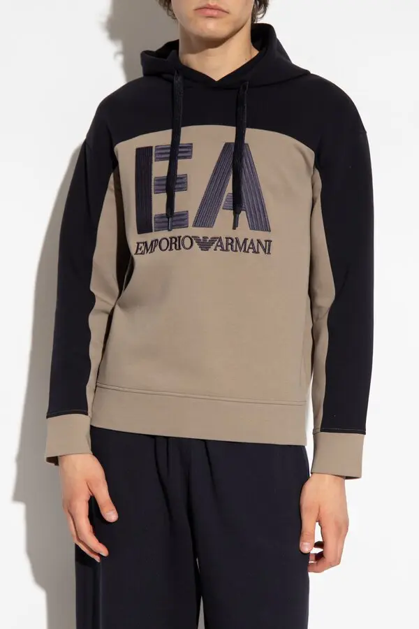 Emporio Armani Colour-block Logo Hoodie