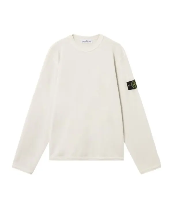 Stone Island Logo Patch Crewneck Sweatshirt - Ivory