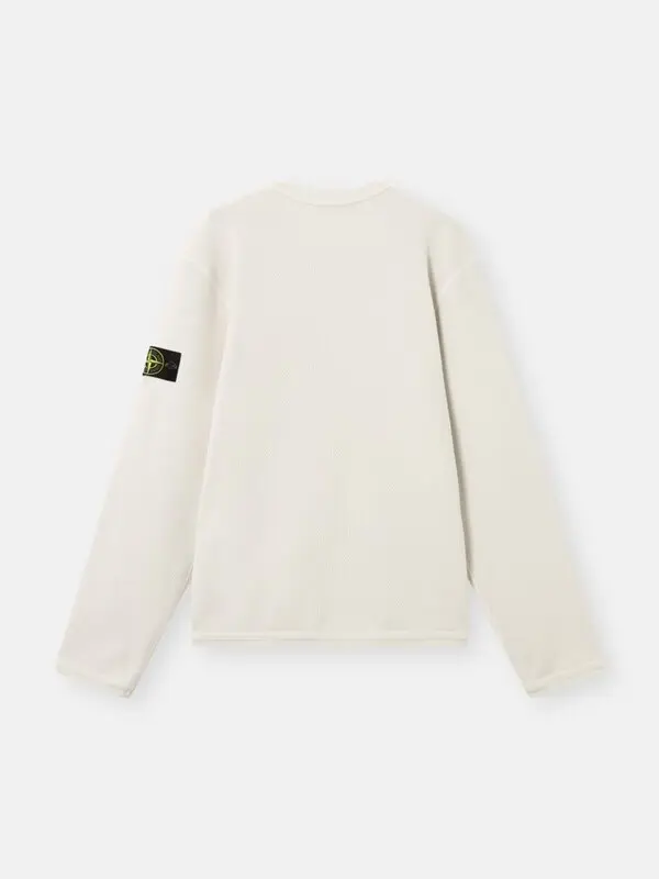 Stone Island Logo Patch Crewneck Sweatshirt - Ivory