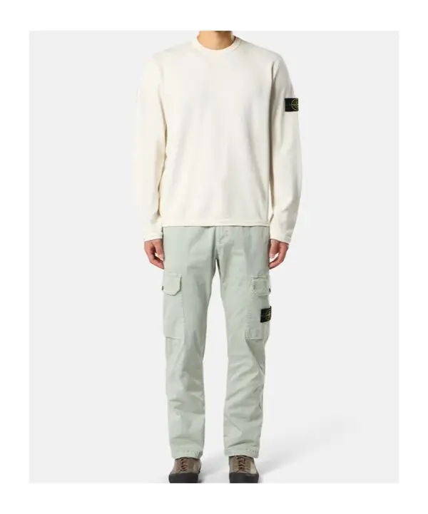 Stone Island Logo Patch Crewneck Sweatshirt - Ivory