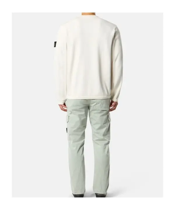 Stone Island Logo Patch Crewneck Sweatshirt - Ivory
