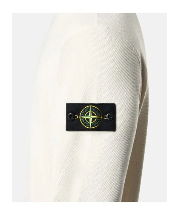Stone Island Logo Patch Crewneck Sweatshirt - Ivory