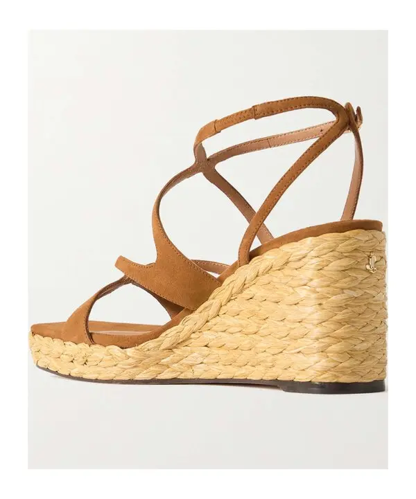 JIMMY CHOO Ayla 85mm Wedge Sandals - Nude