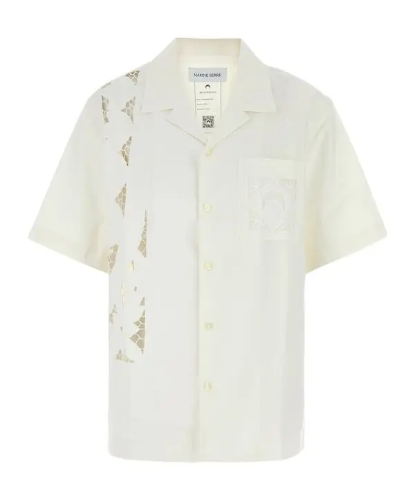MARINE SERRE Notched Collar Bowling Shirt