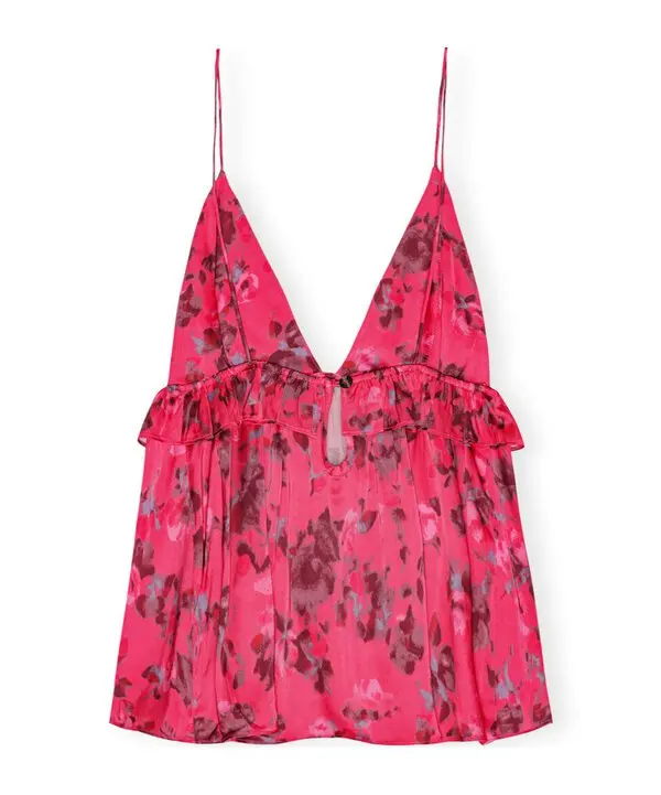 GANNI Floral Print Camisole Top
