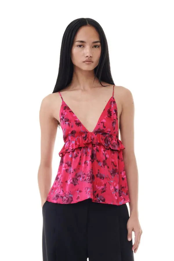 GANNI Floral Print Camisole Top