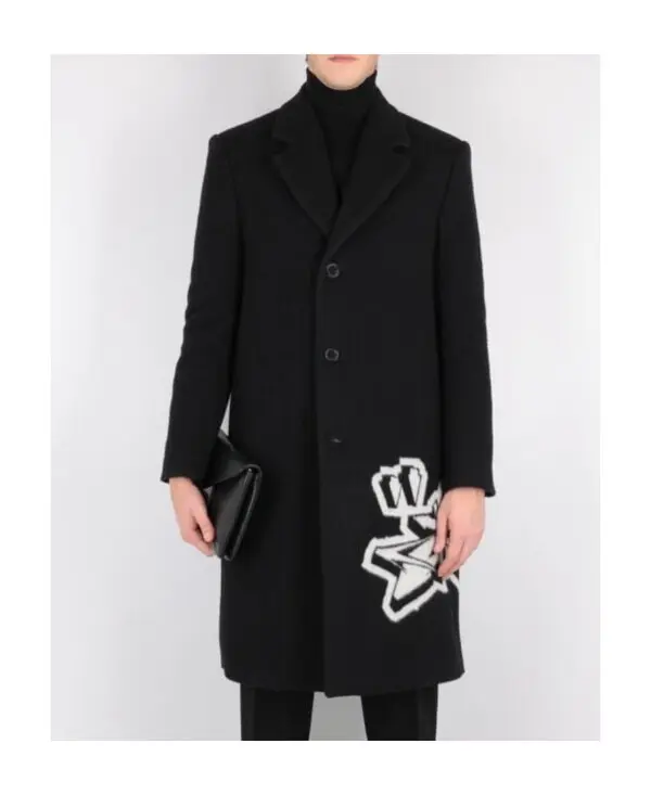 Off-White Graphic Printed Single-breasted Coat