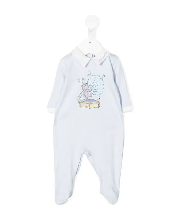 Monnalisa Babygrow With Cartoon Print - White