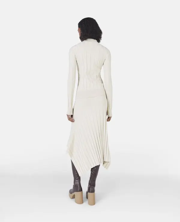 Stella McCartney Ribbed Asymmetrical Hem Knit Jumper - White