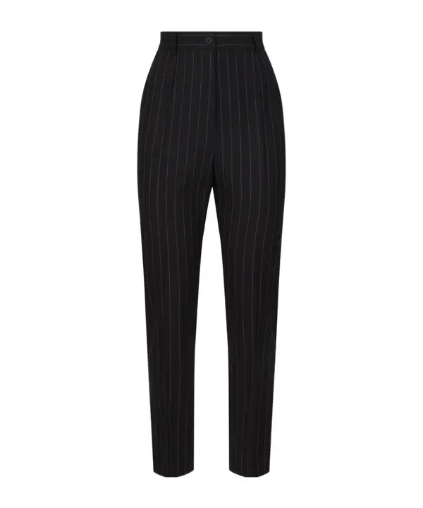 Dolce & Gabbana Pinstriped High-waisted Trousers