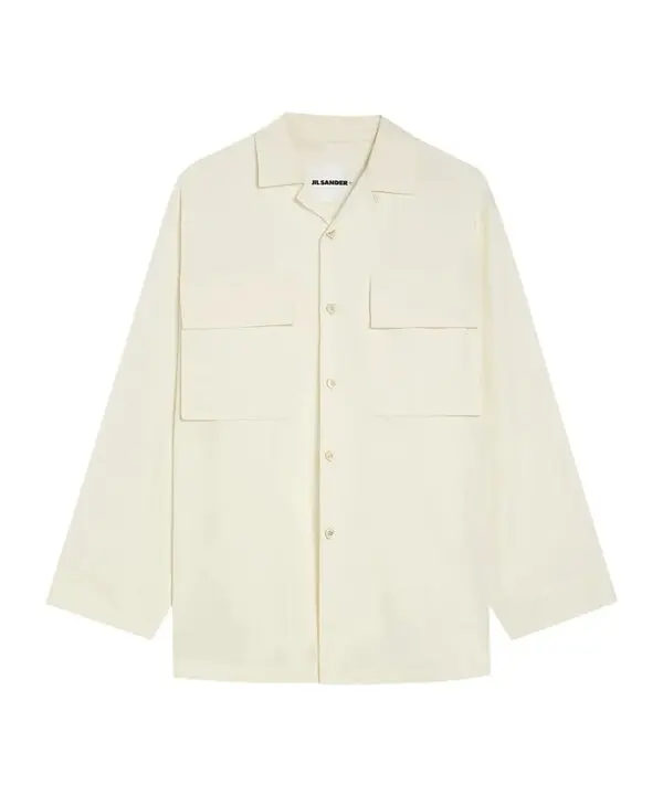 JIL SANDER Flap-pocket Long-sleeved Shirt - White
