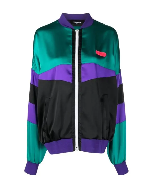 Dsquared2 Color-block Zipped Bomber Jacket - Black