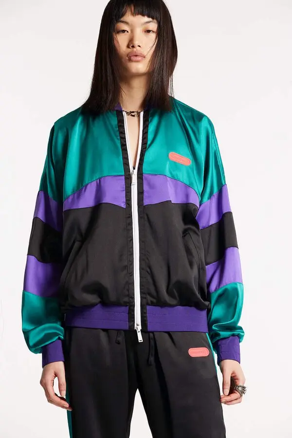 Dsquared2 Color-block Zipped Bomber Jacket - Black