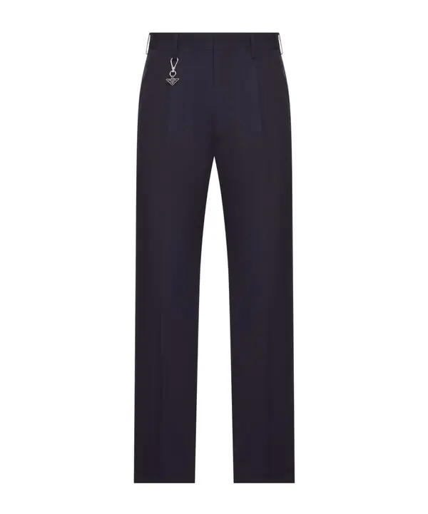 Prada Pleated Tailored Trousers - Blue