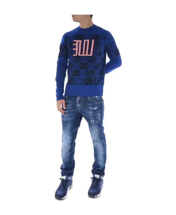 Kenzo Round Neck Knit Sweater - Blue