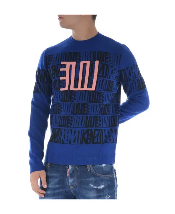 Kenzo Round Neck Knit Sweater - Blue