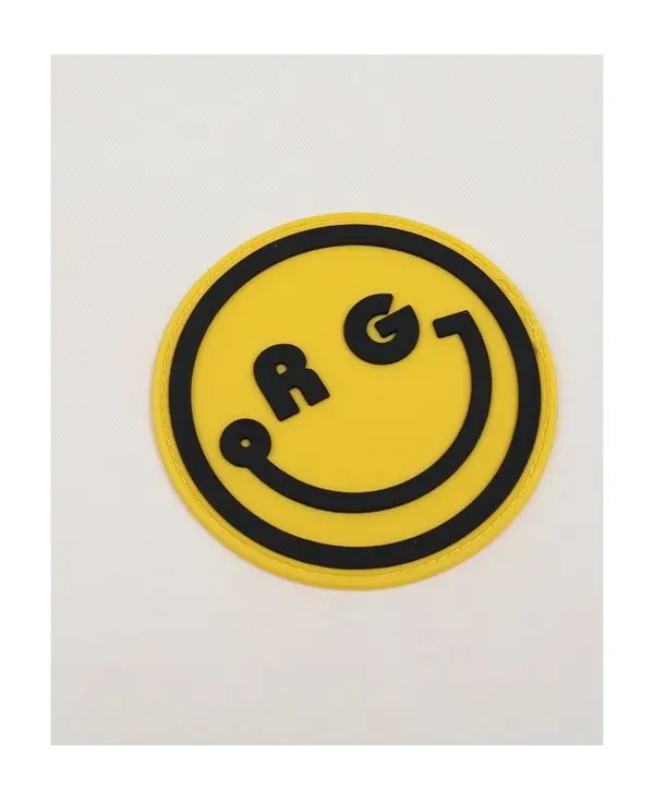 LIUREGALI Smiley Face Badge Letter Printed Short-sleeved T-shirt