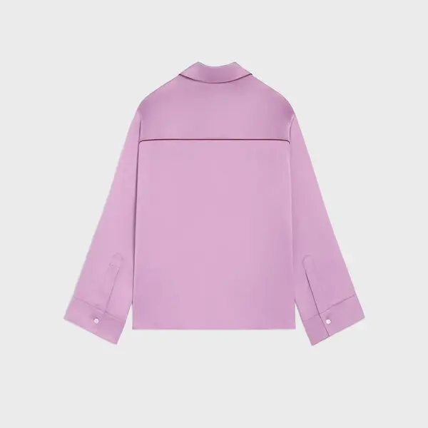 Celine Silk Satin Pyjama Shirt - Pink