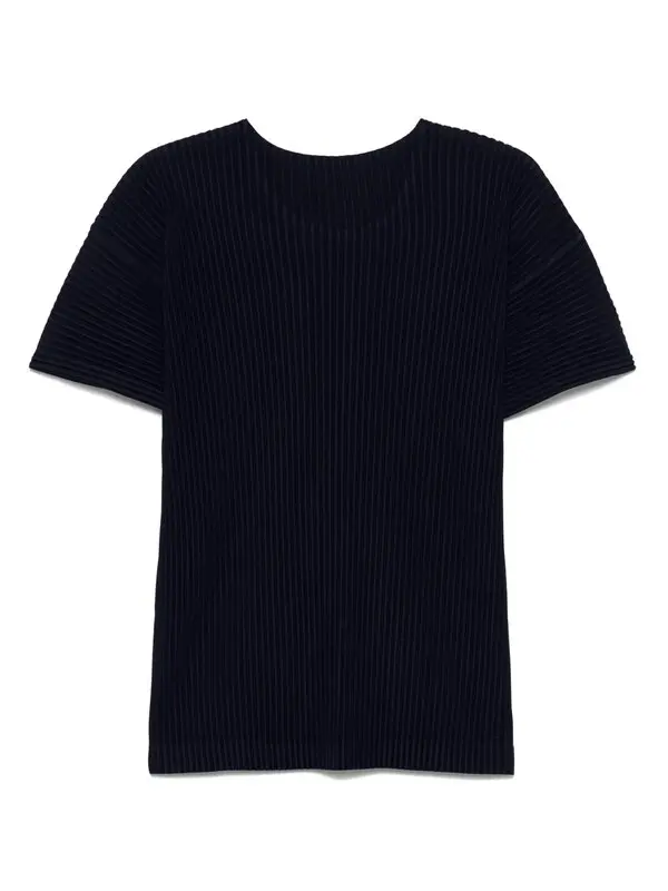 Issey Miyake Homme Plissé Pleated Crewneck T-shirt - Black