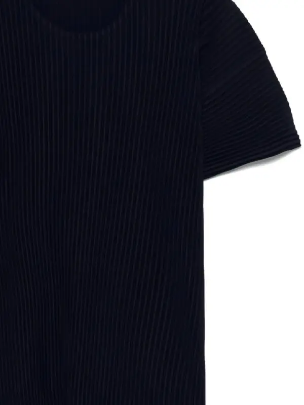 Issey Miyake Homme Plissé Pleated Crewneck T-shirt - Black