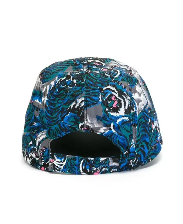 Kenzo Baseball Cap With Multicolor Tiger Print And Logo Detail