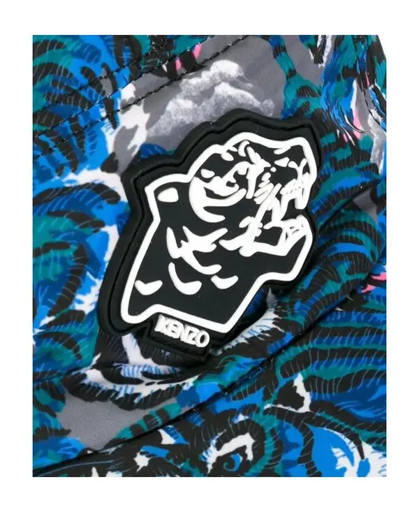 Kenzo Baseball Cap With Multicolor Tiger Print And Logo Detail