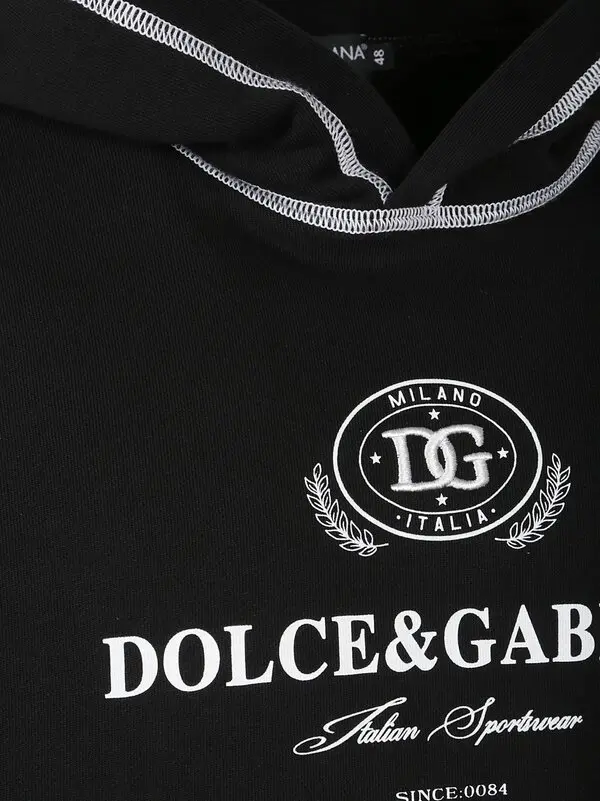 Dolce & Gabbana Logo Embroidered Long Sleeve Hoodie
