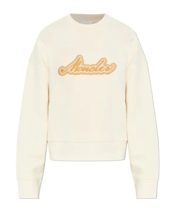 Moncler Logo Embroidered Crewneck Sweatshirt - Cream