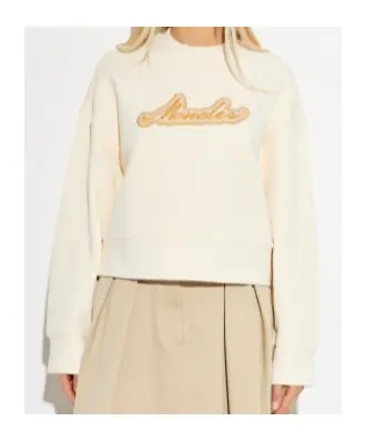 Moncler Logo Embroidered Crewneck Sweatshirt - Cream