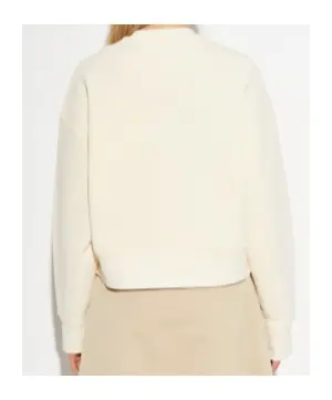 Moncler Logo Embroidered Crewneck Sweatshirt - Cream