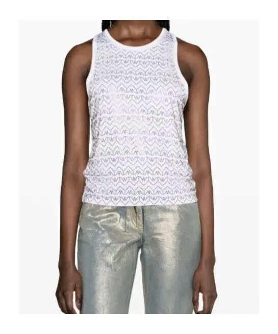 Patrizia Pepe Embellished Monogram Tank Top