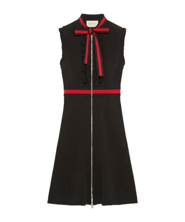 Gucci Bow Tie Detail Zip-up Dress