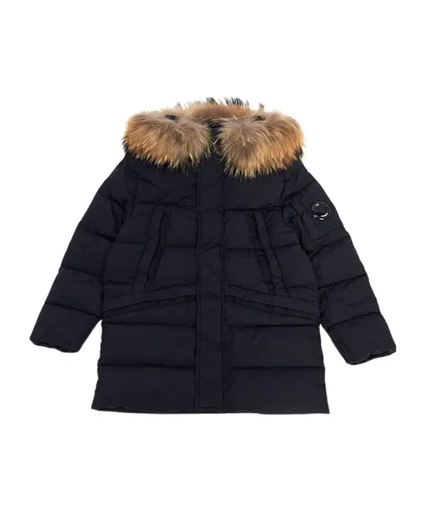 C.P. COMPANY Fur-collar Zip-up Down Jacket