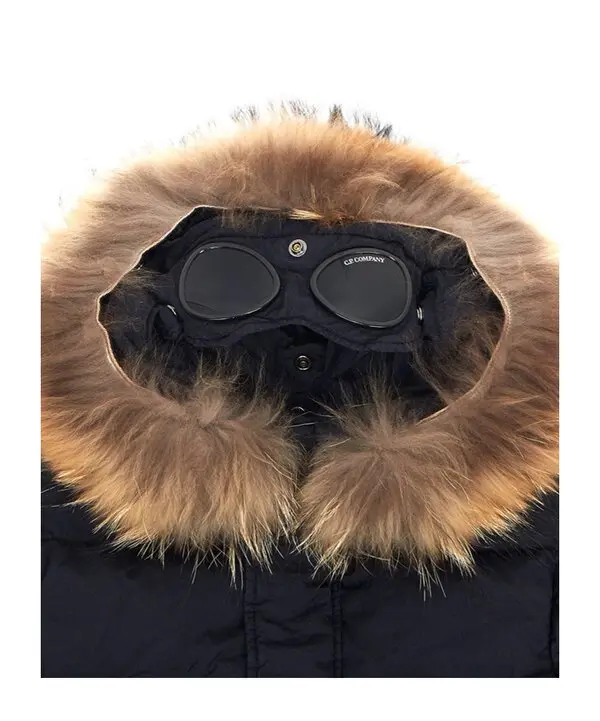 C.P. COMPANY Fur-collar Zip-up Down Jacket