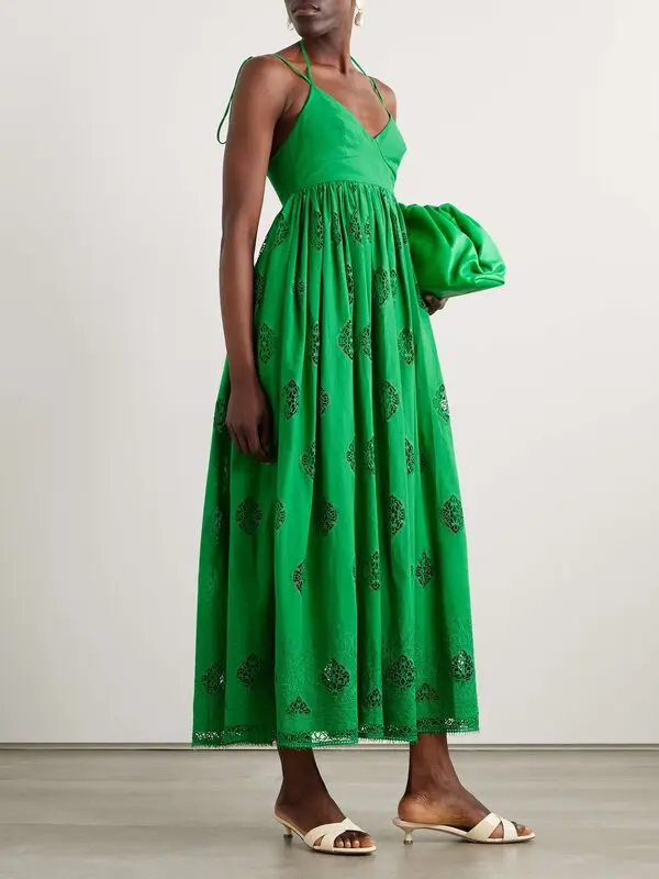 Erdem Strappy Lace Midi Dress