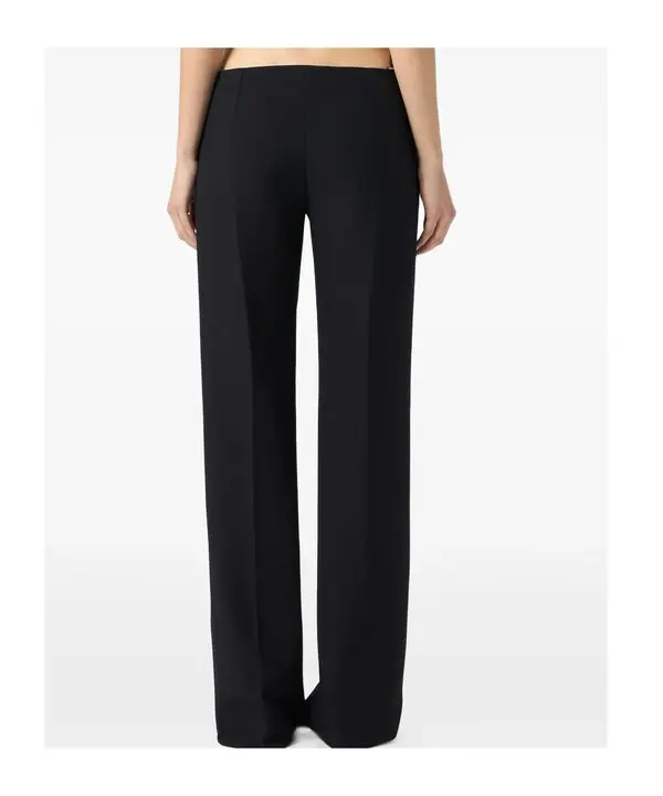 Blumarine Rhinestone Rose Wide-leg Pants