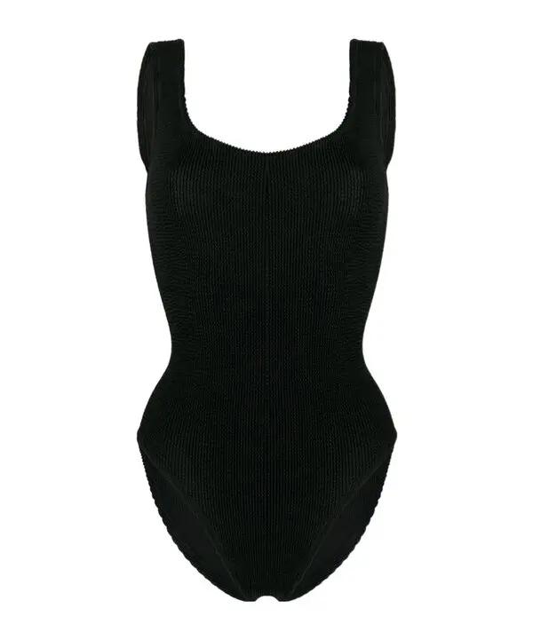 REINA OLGA One Piece Ribbed Swimsuit - Black