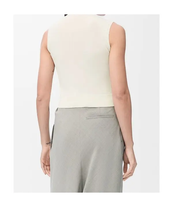 Loewe Sleeveless Jumper With Embroidered Logo - White