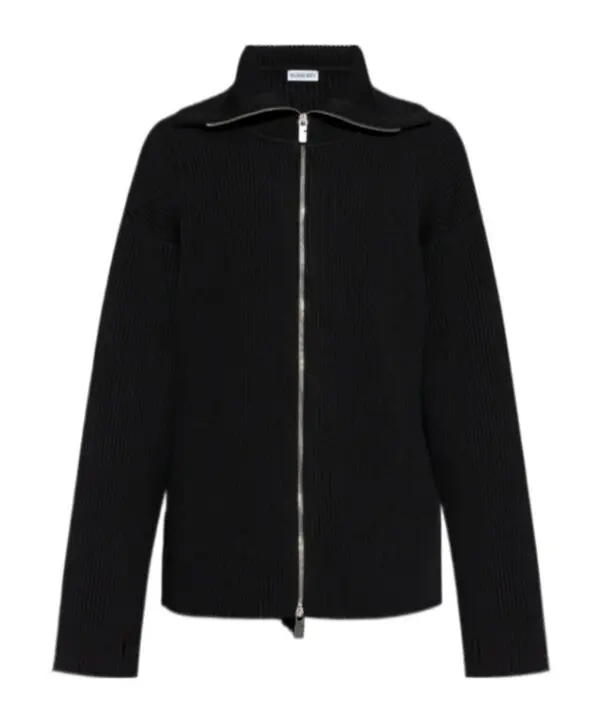 Burberry Ribbed-knit Zip-up Cardigan