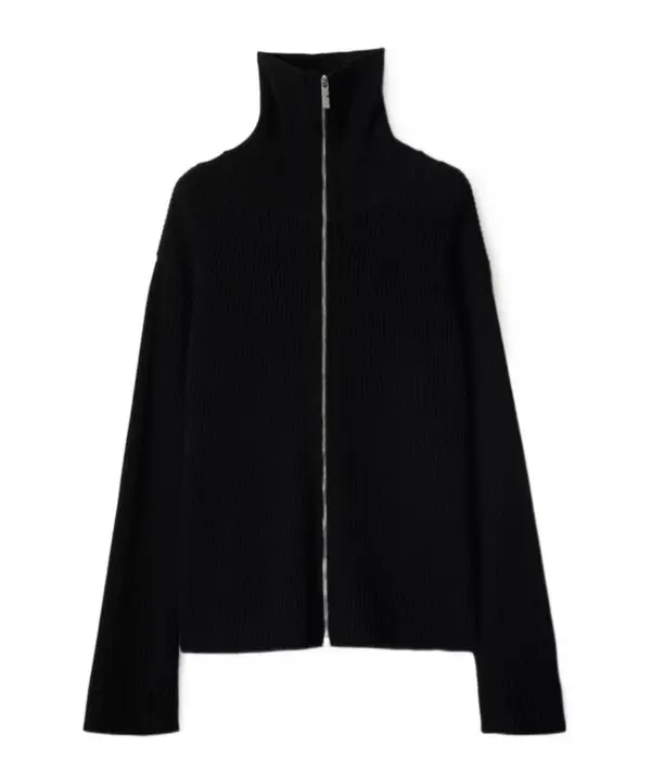 Burberry Ribbed-knit Zip-up Cardigan