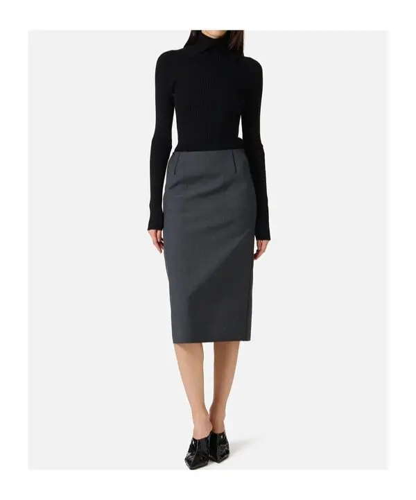 Iceberg Ribbed Collared Long Sleeve Top