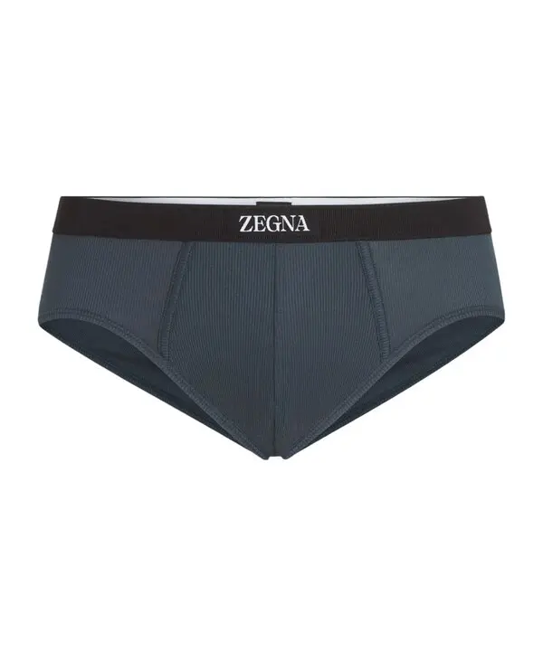 Zegna Cotton Blend Briefs - Blue