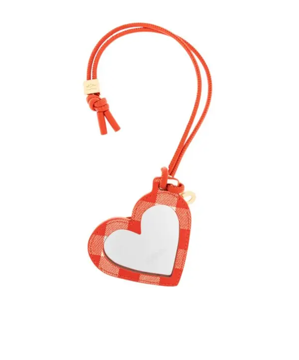 GANNI Heart Mirror Charm - Red