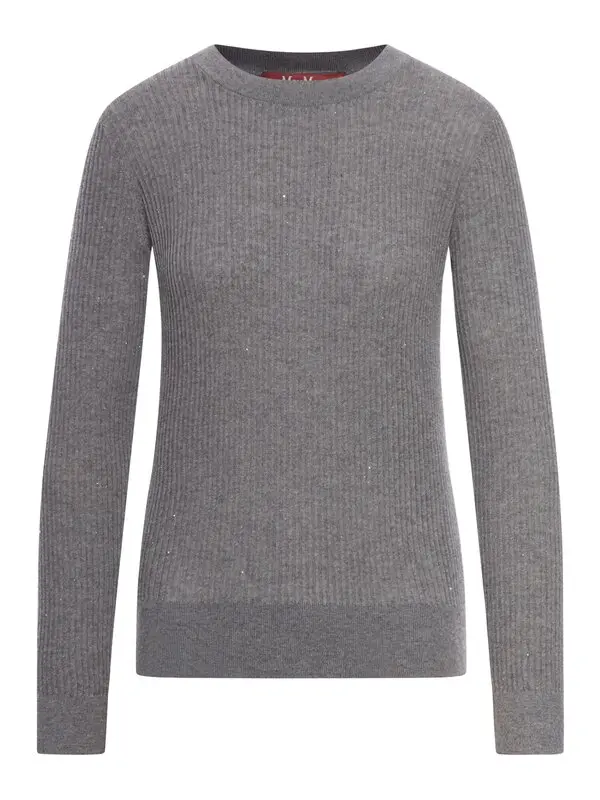 Max Mara Crewneck Ribbed Jumper - Gray