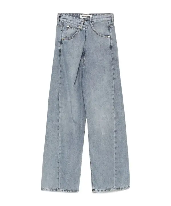 DARKPARK Ines Fold Over Denim Jeans - Gray