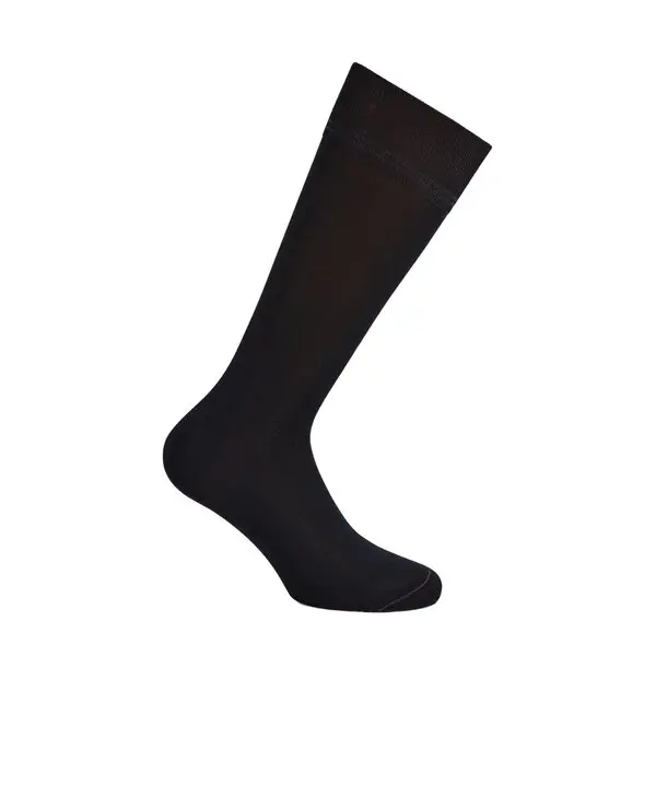 Zegna Cotton Ribbed Cuff Socks - Navy Blue