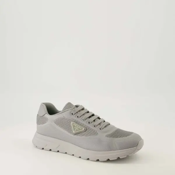 Prada Triangle Logo Lace-up Sneakers