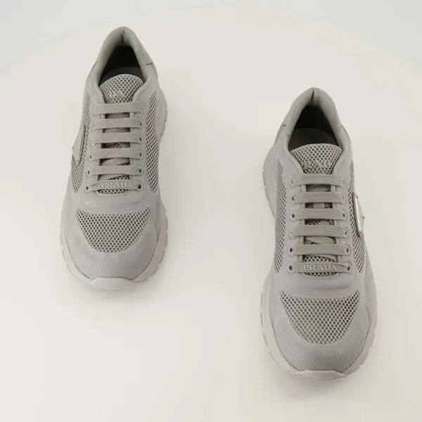 Prada Triangle Logo Lace-up Sneakers