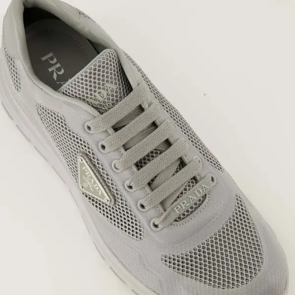 Prada Triangle Logo Lace-up Sneakers